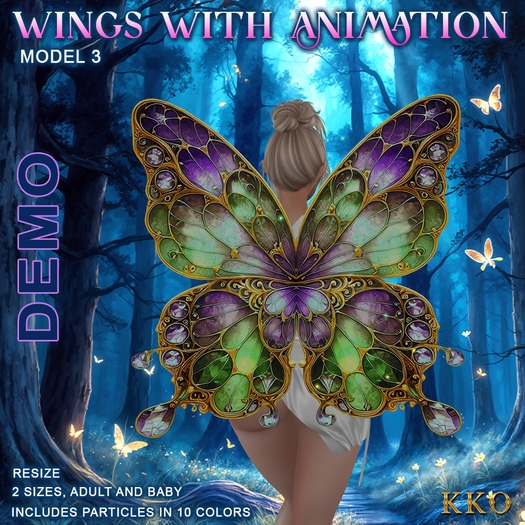 Second Life Marketplace - [KKO] Wings with animation - Model 03 DEMO